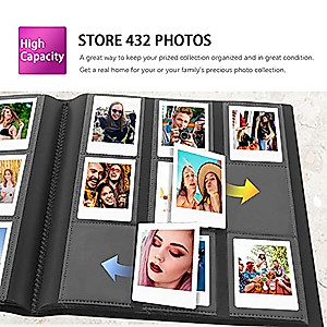 432 Pockets Photo Album for Fujifilm Instax Mini Camera, Polaroid Snap PIC-300 Z2300 Instant Camera, 2x3 Photo Album Book for Fujifilm Instax Mini 11 12 9 Evo 90 70 40 8 7 LiPlay Instant Camera(Black)