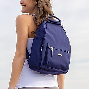 Baggallini Womens With Rfid Phone Wristlet All Day Backpack, Navy, One Size US