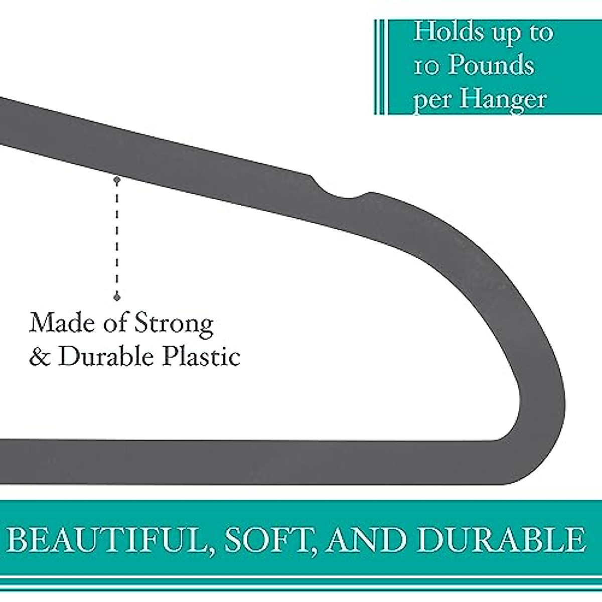 Simplify Slim Velvet Clothes Hangers | 100 Pack | Non-Slip | Shirts | Suit | Pants | Dresses | Garments | Closet Storage & Organization | Durable | Grey