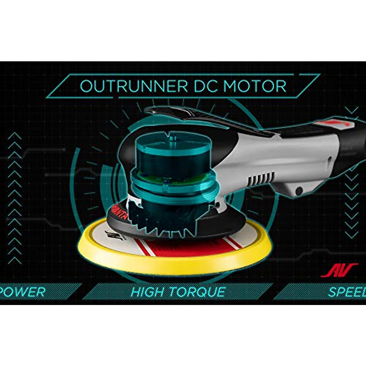 AirVANTAGE 6" Palm-Style, 2nd Generation Industrial Advanced Electric Sander Central-Vacuum with Low-Profile Pad (3/16- Hook & Loop)