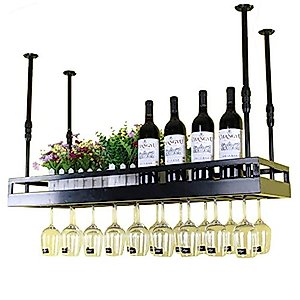 Creative Simplicity Stemware Racks Creative Simplicity Wine Bottle Holder for Wall Mounting Bottle Holder Made of Metal | Creative Simplicity Wine Bottle Holder | Height Adjustable | Hanging Creative