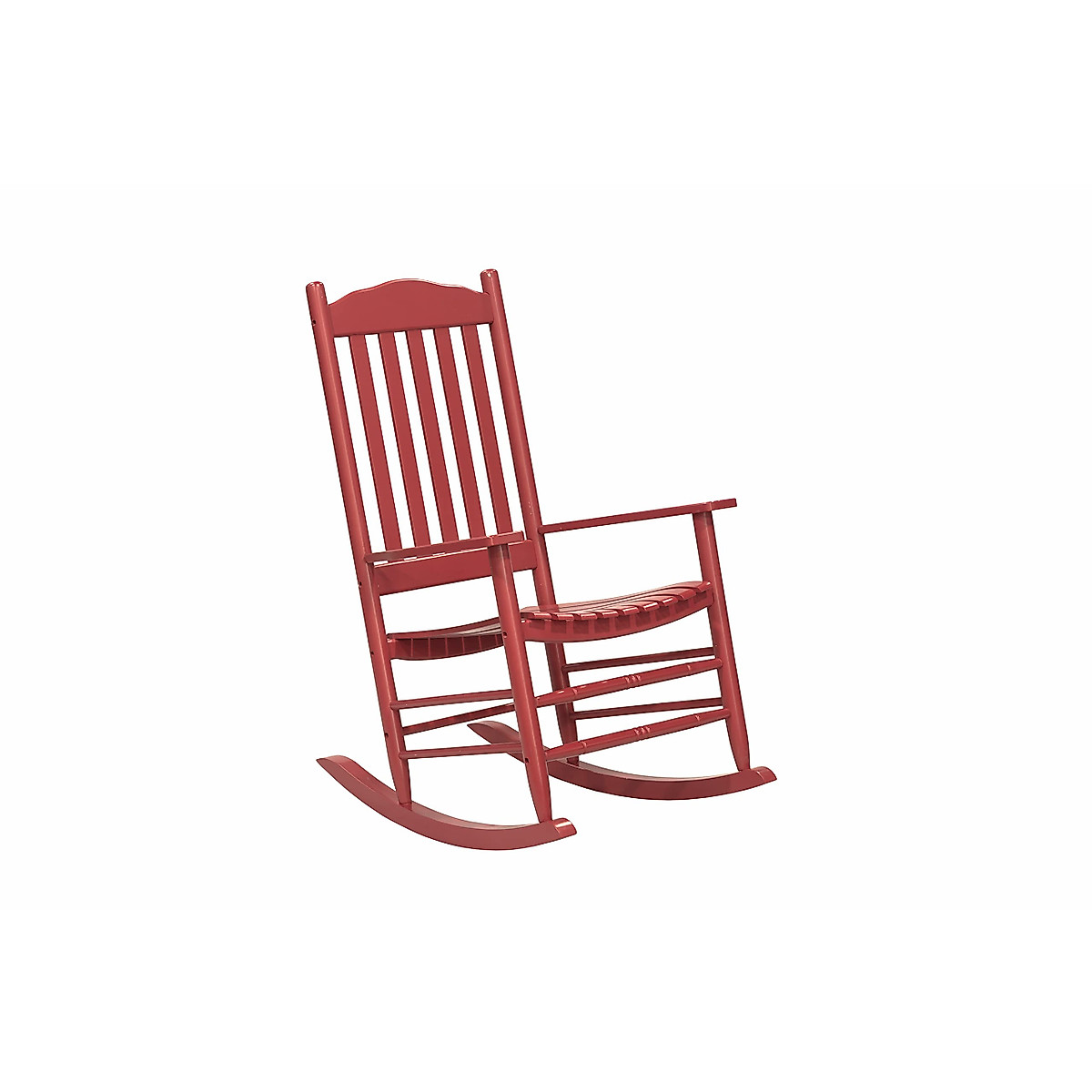 D&F Design Outdoor Rocking Rocker, Wood Rocking Chair with High Back and Curved Seat, UV Treated (Red), Outdoor and Indoor use