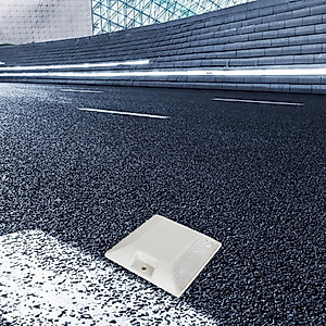 20Pack White Reflective Road Driveway Marker 3-3/4”x 3-3/4”Street Pavement & Asphalt Stud Markers, Great Reflecting for Speed Bumps, Sidewalks, Pedestrian Crossings, Freeways, Driveways