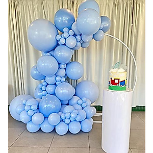 WXX 95pcs Pastel Blue Balloons Different Sizes 18 12 10 5 Inch for Garland Arch, Light Blue Balloons for Birthday Baby Shower Gender Reveal Wedding Party Decoration