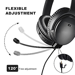 Gneinour QC45 Boom Mic Compatible with Bose QuietComfort 45 Noise Cancelling Headphone, Boom Microphone Cable with Mute Switch for PS4, PS5, PC, Xbox One Controller, 4ft