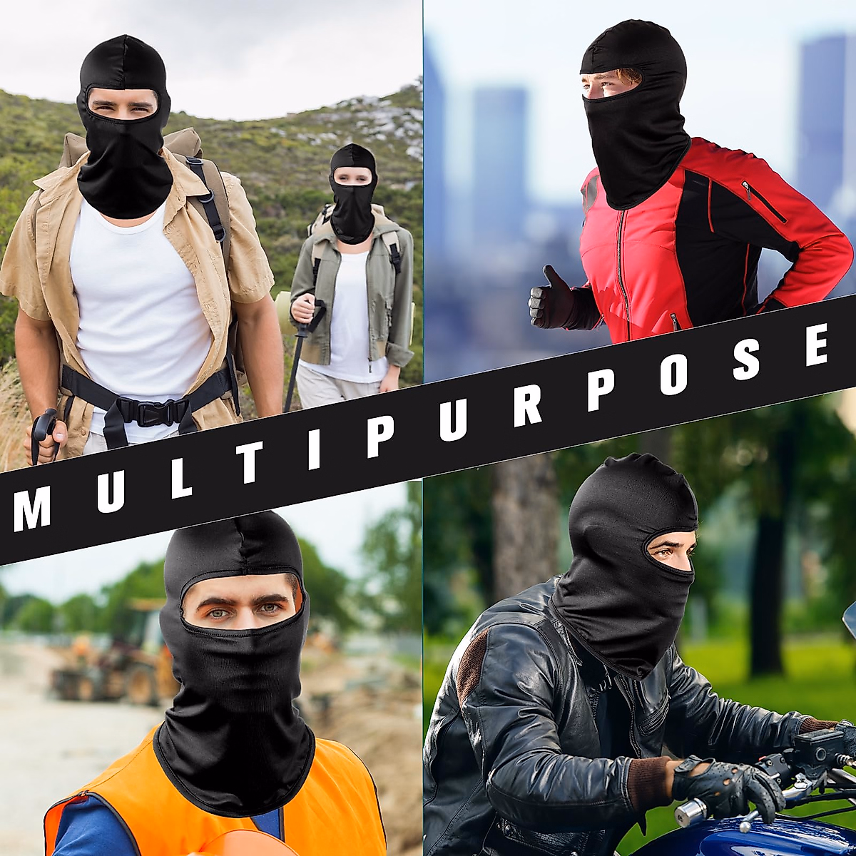 60 Pcs Balaclava Face Masks Men Full Face Cover Balaclava Mask Pasamontañas Ski Mask Winter Mask for Men Women (Black)