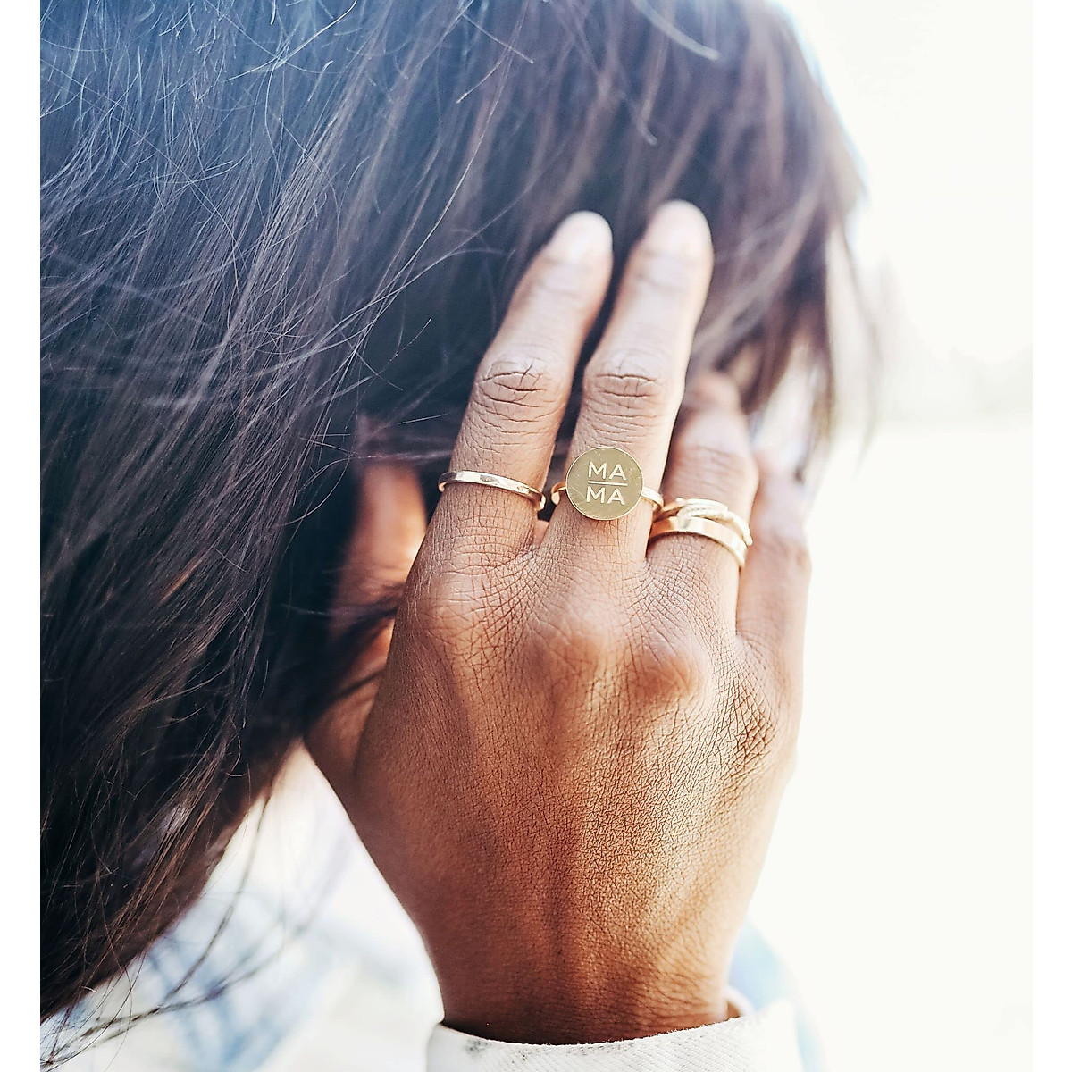 to: little arrows Mama Ring for Birthday, Mother's Day, Anniversary (Silver - Size 7)