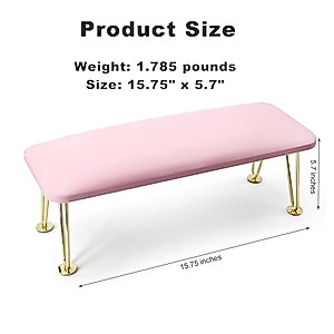 Nail Arm Rest for Nail Tech, Soft Nail Hand Rest Cushion Stand Manicure Hand Rest Pillow for Acrylic Nails, Professional Large Size Nail Tech Arm Rest (Pink)