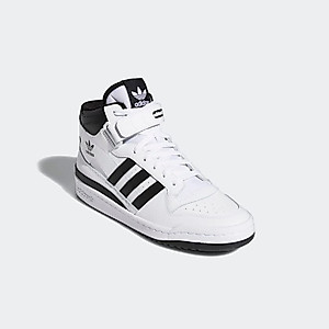 adidas Men's Forum Mid Sneaker, White/Black/White, 10.5