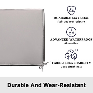 FKSLIFE Outdoor Chair Cushions Set of 2,Patio Chair Cushion Waterproof Outdoor Seat Cushions for Outdoor Furniture Outdoor Seat Cushions with Adjustable Straps (24 * 24 Inches, Light Gray)