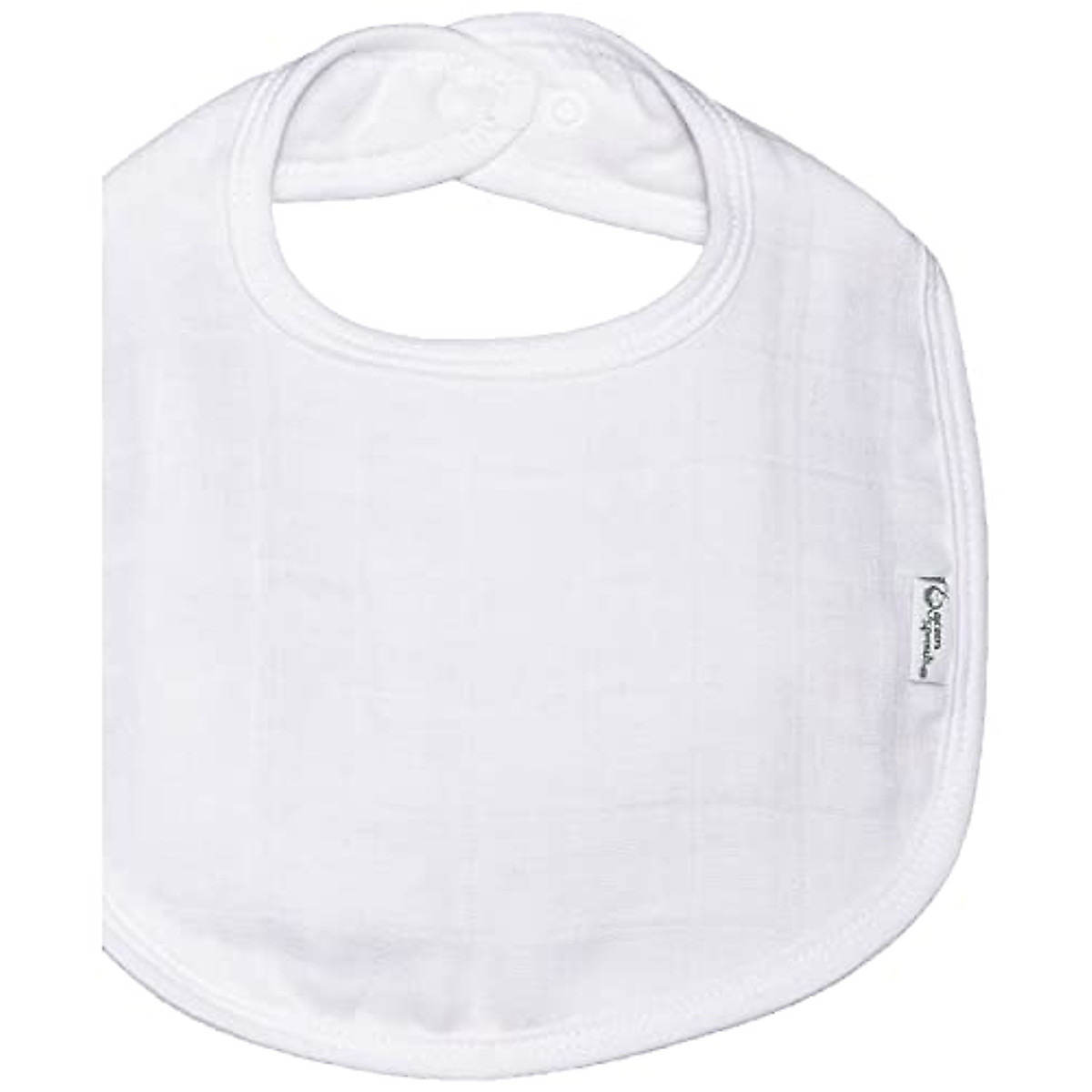 Green Sprouts Muslin Bibs Made from Organic Cotton| 4 Absorbent Layers Protect from sniffles, Drips, & drools | 100% Organic Cotton Muslin, Adjustable snap Closure, Machine Washable,5 Count