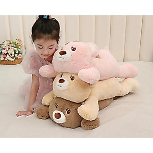 XMV 26 inch 5 lbs Bear Weighted Stuffed Animals, Large Weighted Plush Animal, Cute Plush Toy Pillow, Soft Bear Plushie Gifts for Adults, Kids, Boys and Girls(Brown)
