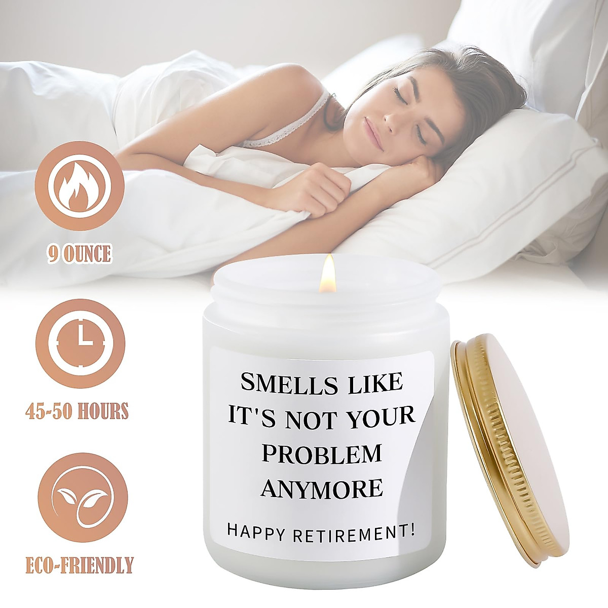 Retirement Gift for Woman, Cool Retirement Gifts for Women 2024, Happy Retirement Candle, Retirement Party Decorations, Funny Retired Gifts for Teacher Nurses Coworker Boss - Lavender Scented Candle