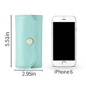 Vlando Travel Jewelry Case Box Bag Rollie Portable Jewelry Roll,PU Leather Jewelry Storage for Girl Women Mother GIft