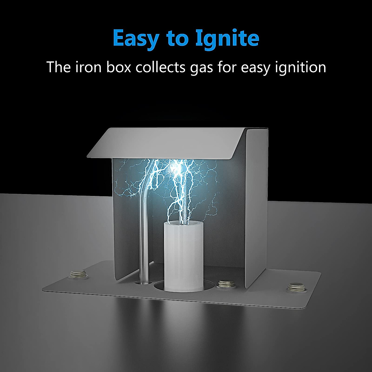 GRISUN Drop-in Fire Pit Kit 30 x 10 Inch, H-Shape Burner with Pan, Come with Upgraded Spark Ignition Kit for Gas Fire Pit, Fire Pit Table Insert Stainless Steel, Suitable for Indoor Outdoor Decoration