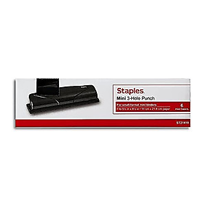 Staples Mini 3-Hole Punch, 6 Sheet Capacity