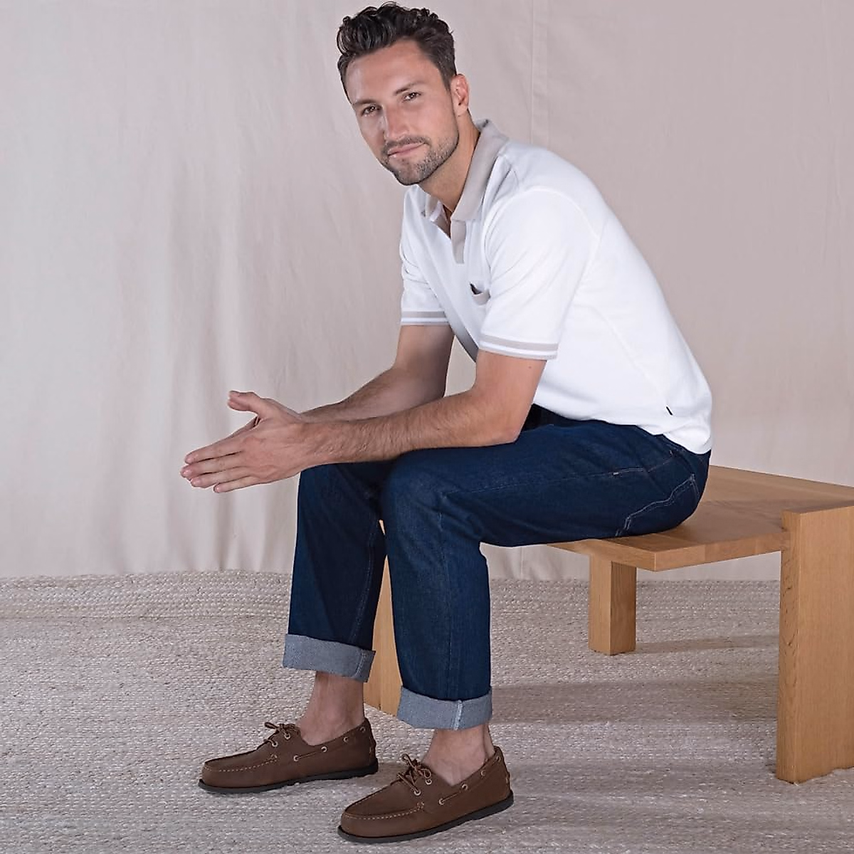 Dockers Men’s Vargas Leather Handsewn Boat Shoe,Rust, 10.0 W US