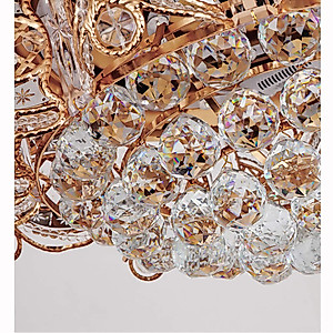 KPIBEST 42 Inch Crystal Ceiling Fan with Lights and Remote Control 3 Speed, Modern Luxury Retractable Chandelier Ceiling Fan with 3 Lights Level Silent Fans Fit for Living/Dining Room Bedroom