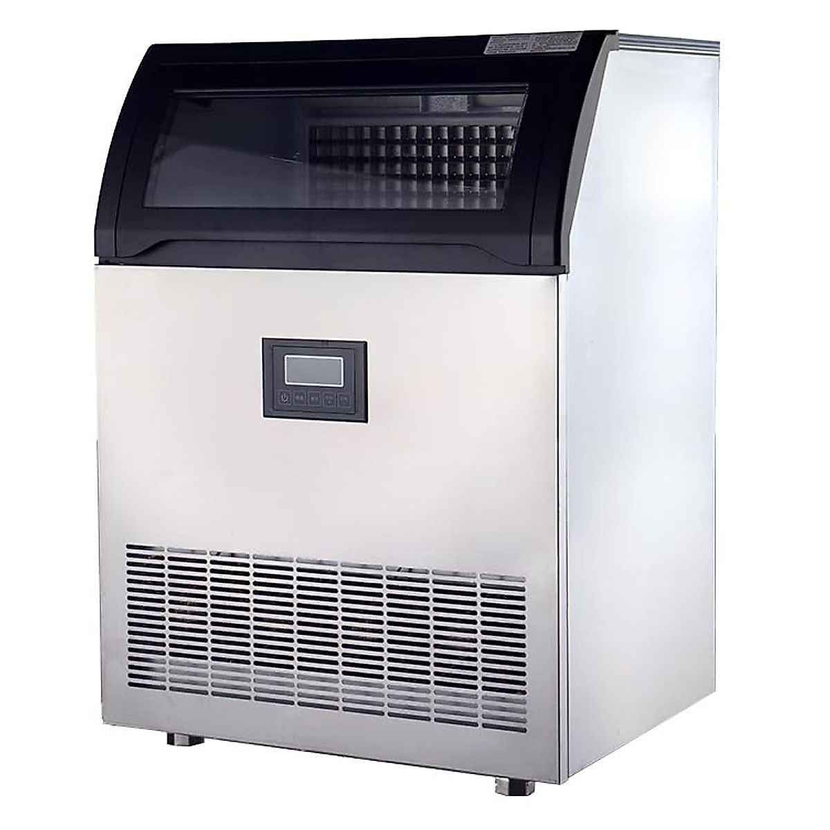 GarveeTech Ice Maker, Commercial Ice Machine, 200LBS/24H, Stainless Steel Ice Machine Ready in 5-15Mins, Freestanding Ice Maker with Ice Scoops, Self-Cleaning for Home Bar 120V/60Hz/420W