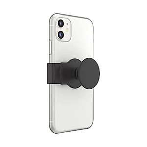 PopSockets Phone Grip Slide for Phones and Cases, Sliding Phone Grip with Expanding Kickstand, Square Edges - Black