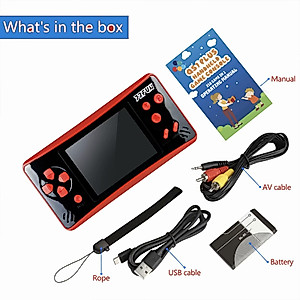 HigoKids Electronic Handheld Games for Kids 3.2" Large Screen Built-in 218 Classic Retro Video Games USB Rechargeable Arcade Gaming Player System Best Road Trip Partner for Boys（Red）