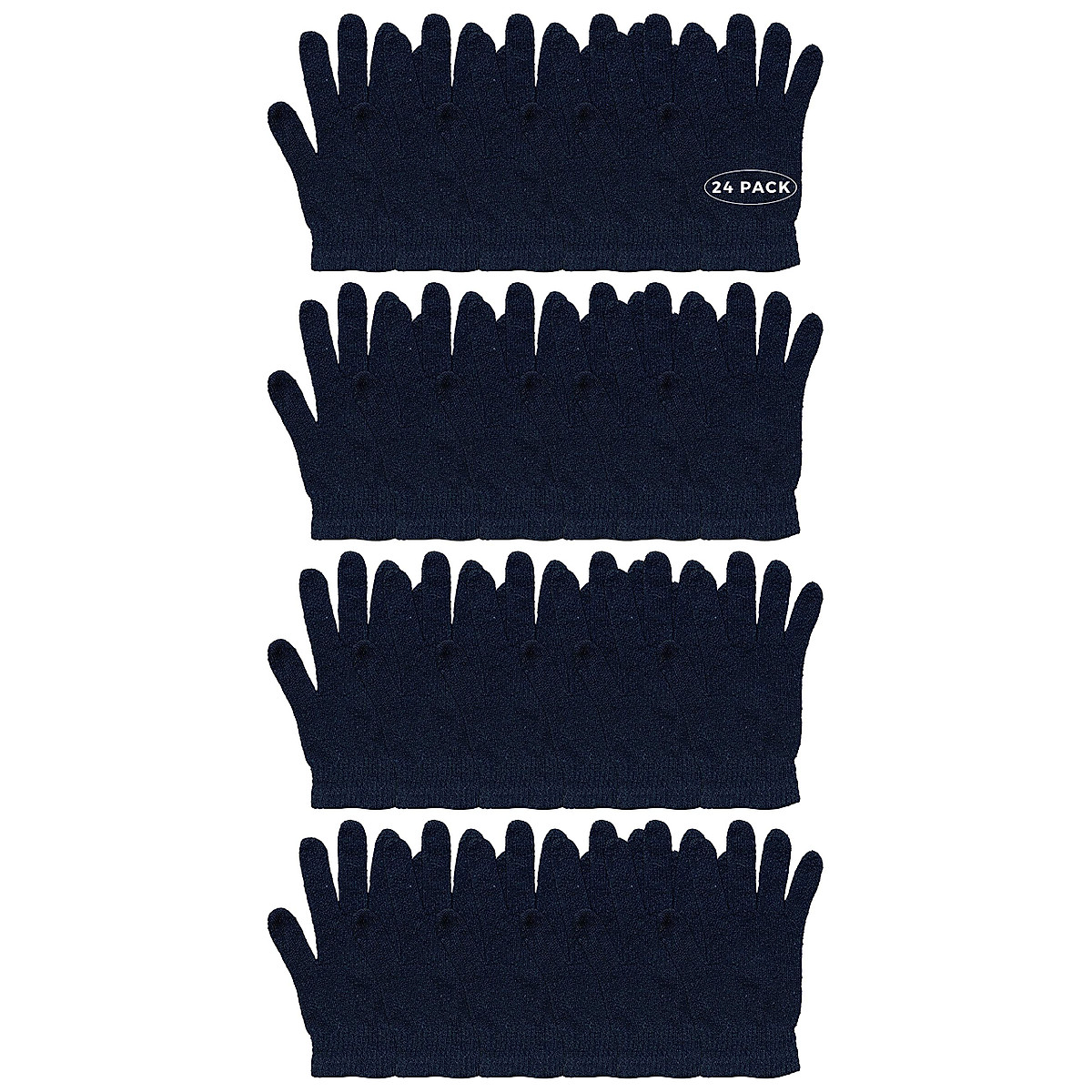 Yacht & Smith Wholesale Bulk Winter Gloves For Men Woman, Bulk Pack Warm Winter Thermal Gloves (24 Pairs Black)