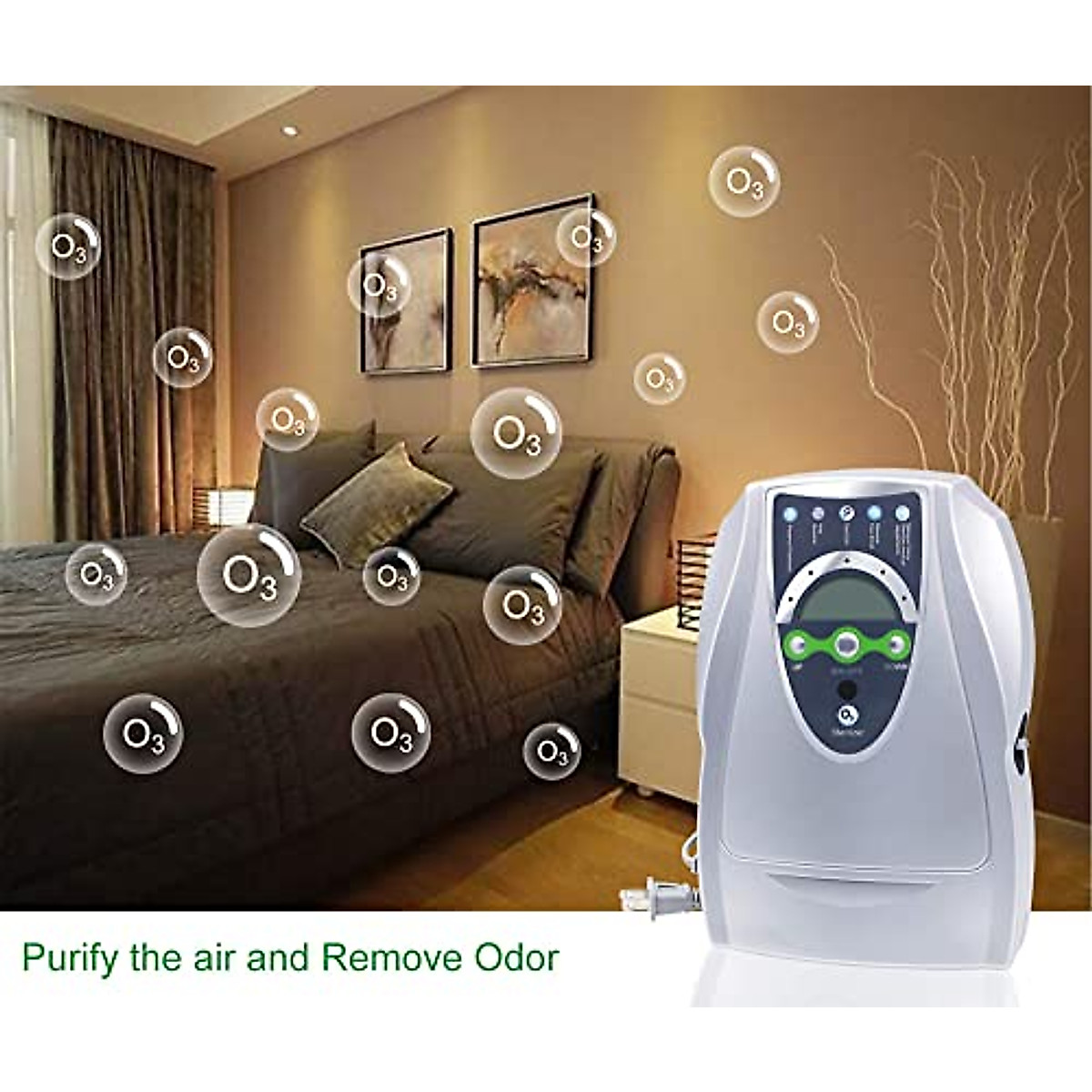 Household Ozone Generator, 500 mg/h Ozone Machine Odor Removal, Specifically Designed ozonator for Clean Water, Fruits, Vegetables