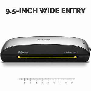 Fellowes® Spectra™ 95 Laminator With Combo Kit, 9 1/2" Entry Width, 3"H x 14 1/2"W x 7"D, Silver/Black