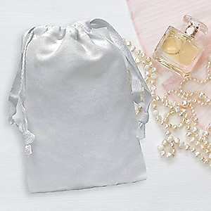 Drawstring Gift Bags - 12 Pack 5x7 Inch Small Bright White Muslin Cotton Cloth Pouches in Bulk, Mini Cloth Fabric Canvas Pouch for Jewelry, Candy, Parties, Wedding Favors, Soaps, Treats, Crafts