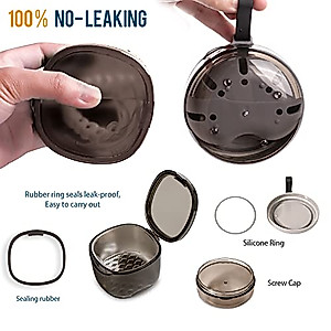 Denture Case Kit - 2 Pack - Definitely No-Leak Denture Bath Case for Home and Travel Kits Denture Cup with Strainer & Magnetic Mirror,Completely Clean Care for Retainer, Mouth Guard, & Denture (Grey)