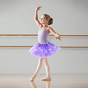 Girl Tutu Skirts, 2-8 Years Baby Girls Light Up LED Tutu Skirt Magic Light Princess LED Dancing Skirt Tulle Ballet