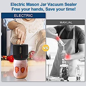 Electric Mason Jar Vacuum Sealer Kit for Wide Mouth and Regular Mouth Mason Jars