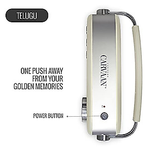 Saregama Carvaan Telugu - Portable Music Player with 5000 Preloaded Songs, FM/BT/AUX (Porcelain White)