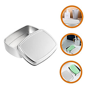 CORHAD 6pcs Square Shaped Aluminum Soap Box Food Grade Metal Storage Can Rectangular Candy Tins for Home Travel