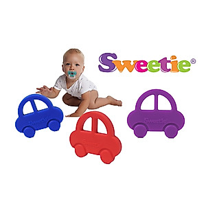 Sweetie Teether Teething Car Toys Silicone Teething for Babies Silicone for Baby Teething (Blue)