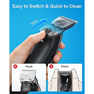 GLAKER Hair Clippers for Men - Cordless 2 in 1 Versatile Hair Trimmer with 10 Guards, 2 Detachable Blades & Turbo Motor, Professional Beard Grooming Kit for Barbers, Ideal Gift for Men