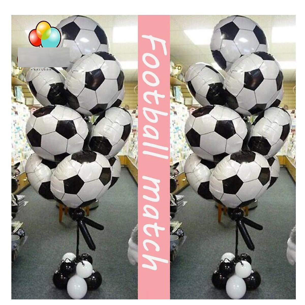 24 Pcs 18 Inch Soccer Balloons Aluminum Foil Balloons Mylar Balloons for birthday party Soccer Party Decorations Football Party Supplies Birthday Party Decoration 45cm
