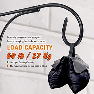 Plant Hanging Brackets, 2 Pcs 11 Inch Iron Hanging Basket Bracket Durable Weather-Resistant Outdoor Plant Hooks for Hanging Plant Lantern Windchime Birdhouse Metal Sign Fruit Bracket, Screw Included