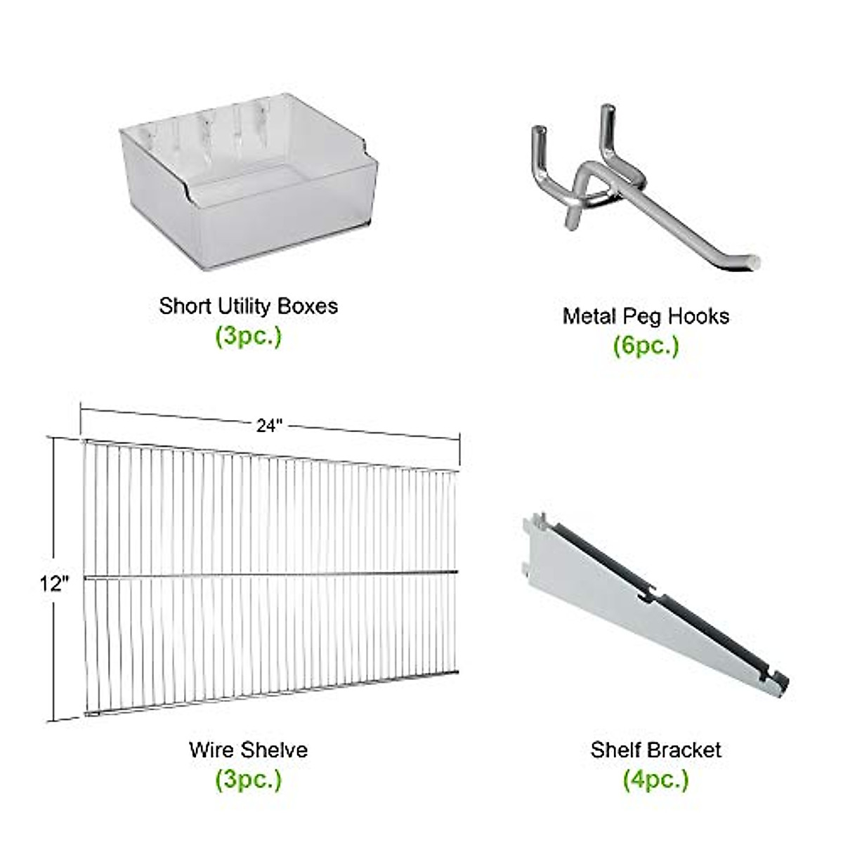 Allspace 38 Pcs Multi-Purpose Utility Wall Organizer Set, Home, Garage, Office