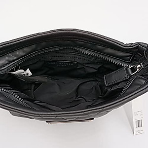 Marc Jacobs H108M01RE21 Black With Silver Hardware Leather Diamond Quilted Women's Crossbody Bag