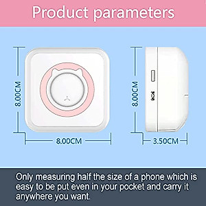kdlgjdv Instaproud Portable Sticker Printer, Mini Printer Portable, Pocket Printer, Thermal Photo Printer, Inkless Photo Printer for Photos, Memos, Study Notes (Blue & 5 Rolls of Sticker Paper)
