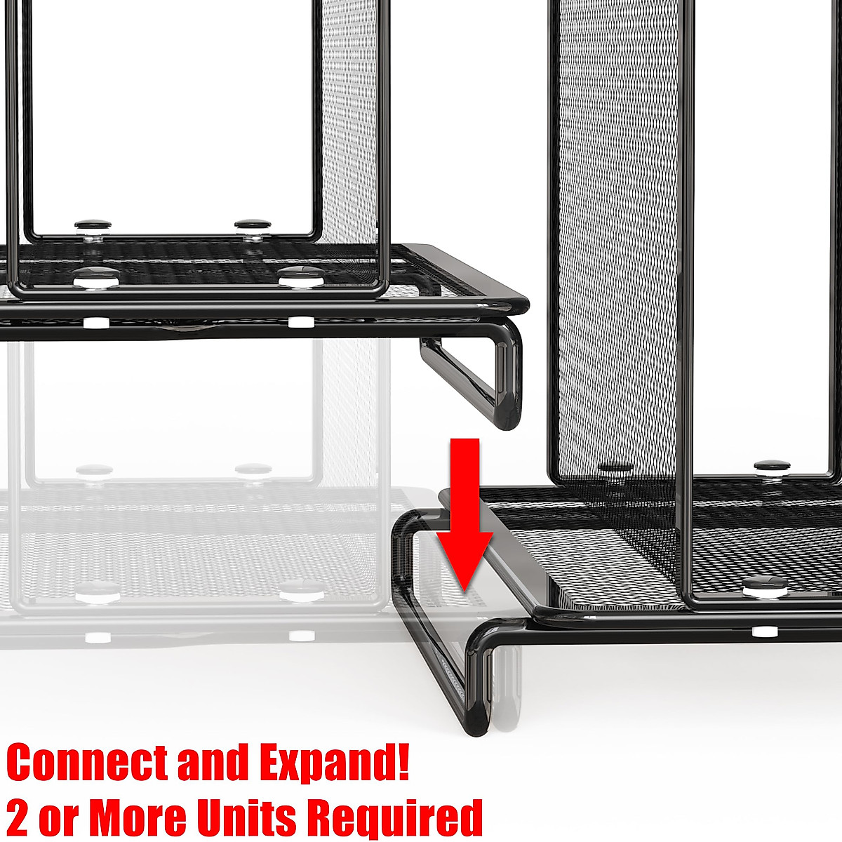 SimpleHouseware Expandable 5 Section Upright File Sorter Organizer, Black