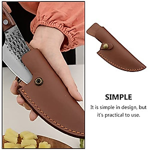 Hemoton Leather Knives Sheath Kitchen Boning Knives Sleeves Protectors with Belt Loop Outdoor Camping Knives Cover Durable Blads Cutters Guard Case
