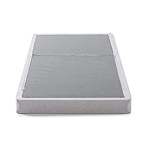 ZINUS No Assembly Metal Box Spring / 5 Inch Mattress Foundation / Sturdy Metal Structure, Twin, Beige