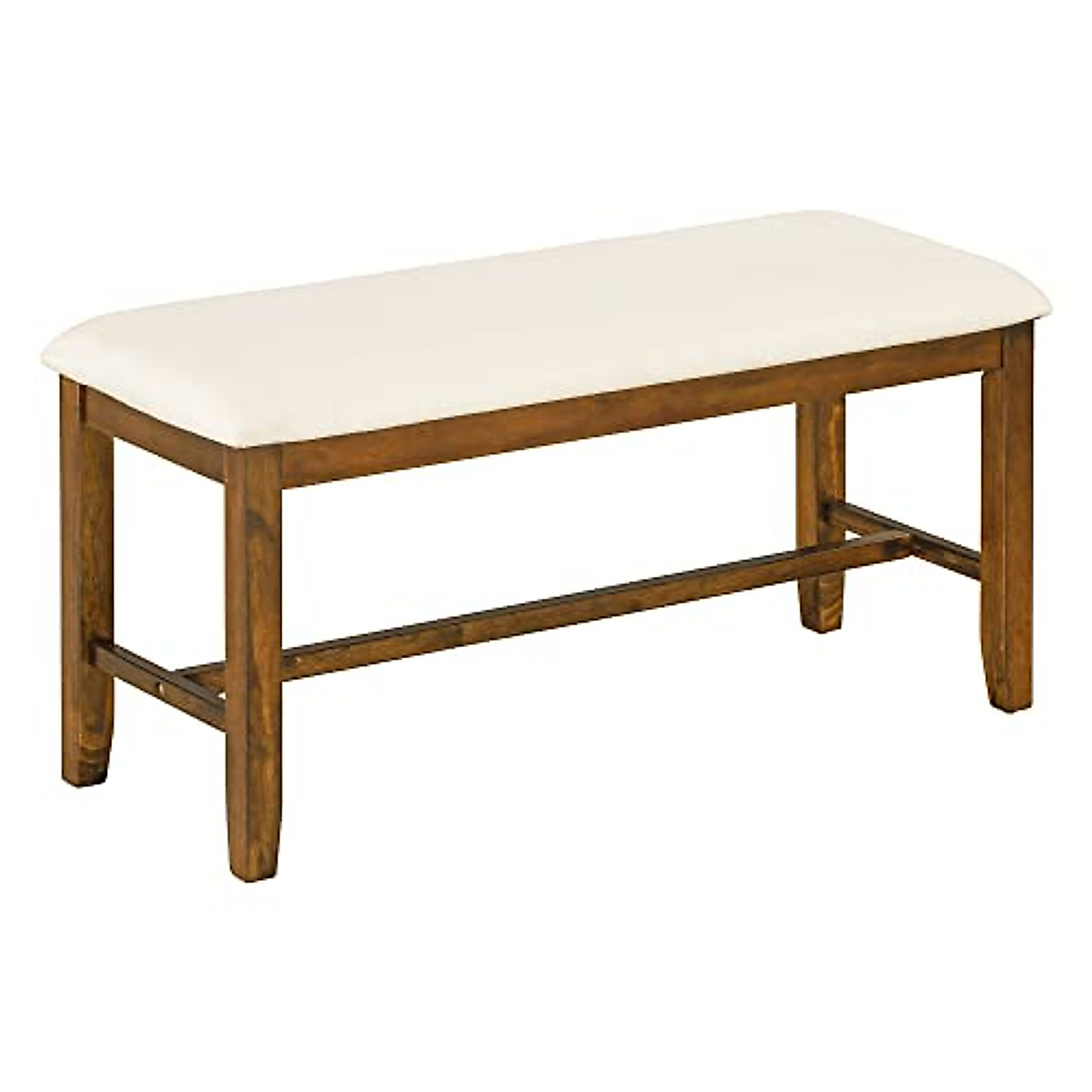 WOZNLA 6-Piece Farmhouse Rustic Dining Table Set - Rectangular Wood Table and Chairs with Padded Seats - Perfect Family Kitchen Furniture for Gatherings and Meals