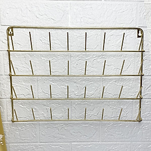 Generic Metal Thread Rack 32 Spools Sewing Wall Mount Embroidery Cone Thread Holder, 40x31cm, Gold