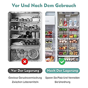 MDHAND Refrigerator Organizer Bins, Pull-Out Fridge Drawer Organizer Bins, Kitchen Refrigerator Pantry Organizer for Fruit and Vegetable, Fridge Organization fit for Fridge Shelf Under 0.6"