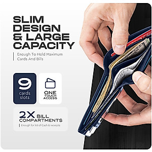 Wallet for Men’s - Genuine Leather Slim Bifold RFID Wallet - Gift for Men Packed in Stylish Gift Box