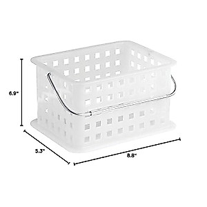 iDesign Storage Organizer Basket, for Bathroom, Health and Beauty Products - Small, Frost