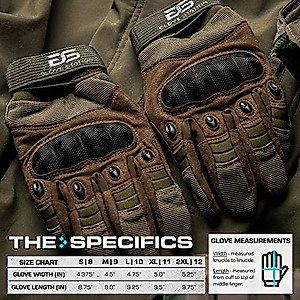 Glove Station - Tactical Shooting Hard Knuckle Gloves for Men and Woman with Touchscreen Fingers - Durable and Comfortable Hand-Gear for Outdoor Work Shooting and Hunting - Green/X-Large
